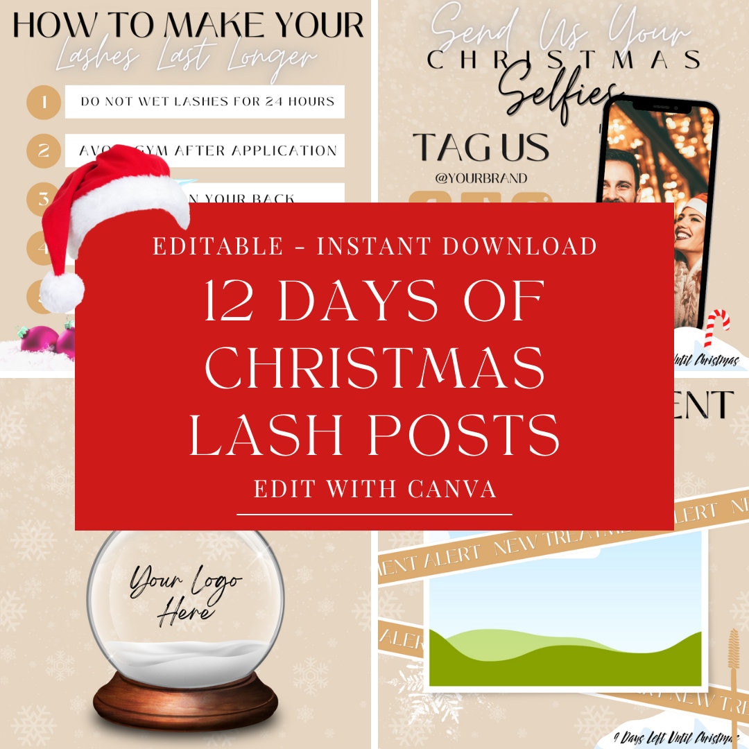 12 Lashes Days of Christmas Beige Countdown Lash Extensions Eyelash ...