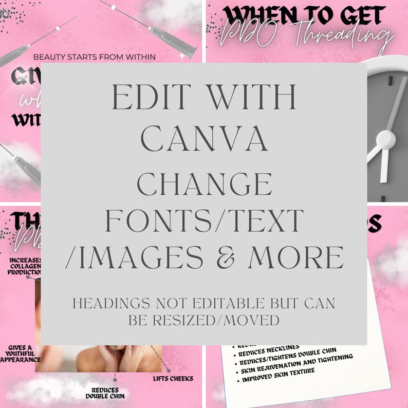 8 Pink PDO Threading Threadlift Aesthetics Templates Instagram - Etsy ...