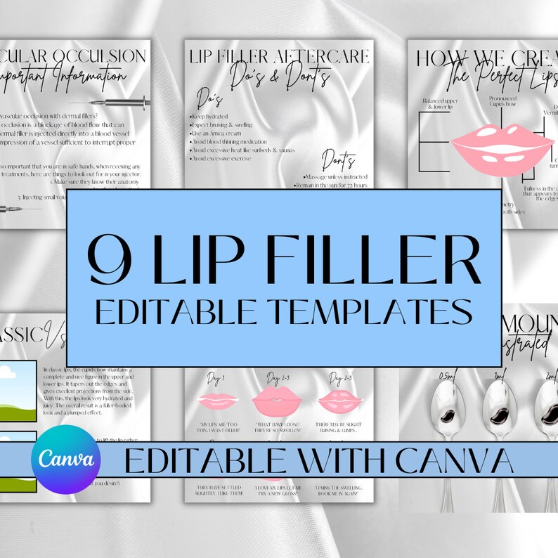 9 High Quality Lip Filler Aesthetics Templates White Silk Glam ...
