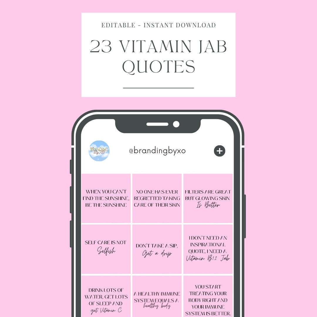 23 Pink Vitamin Boosters Quotes Vitamin Injections Aesthetics Templates ...