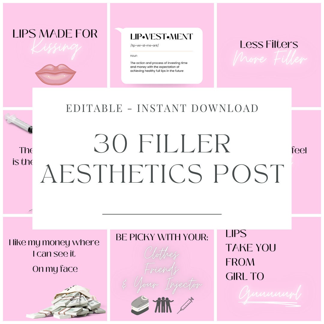 30 Filler Aesthetics Shareable Instagram Posts | Pre Made Pink ...