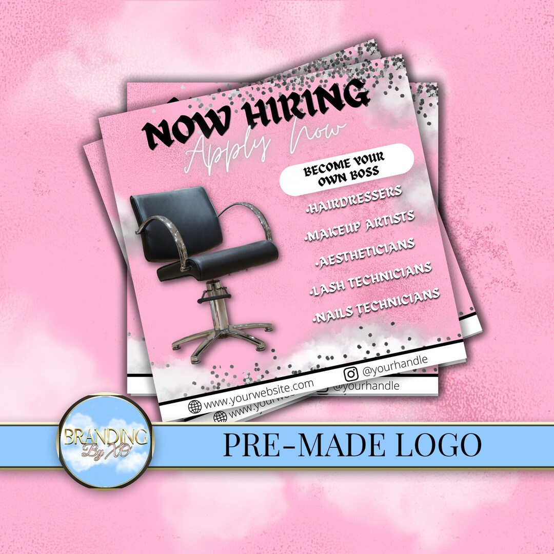 Now Hiring Pink Canva Template Pink Gothic, Instagram Hiring Post ...