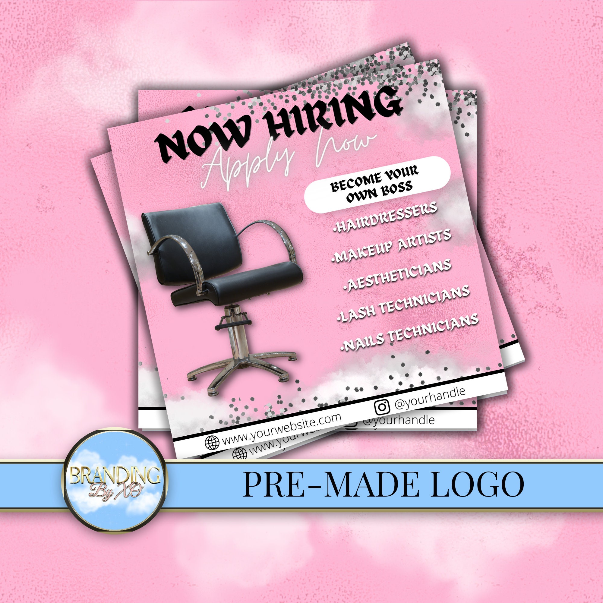 Now Hiring Pink Canva Template Pink Gothic Instagram Hiring - Etsy