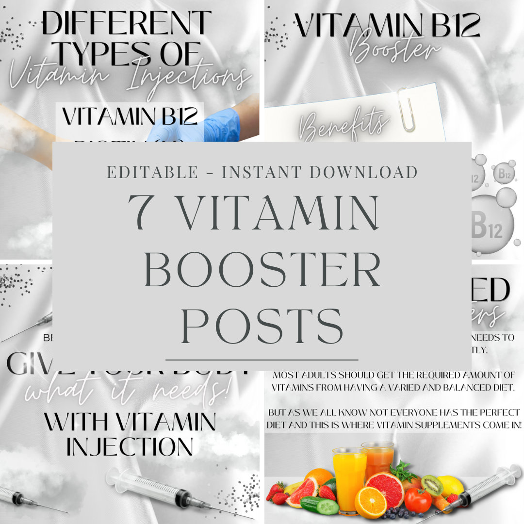 7 White Vitamin Boosters Vitamin Injections Aesthetics Templates ...
