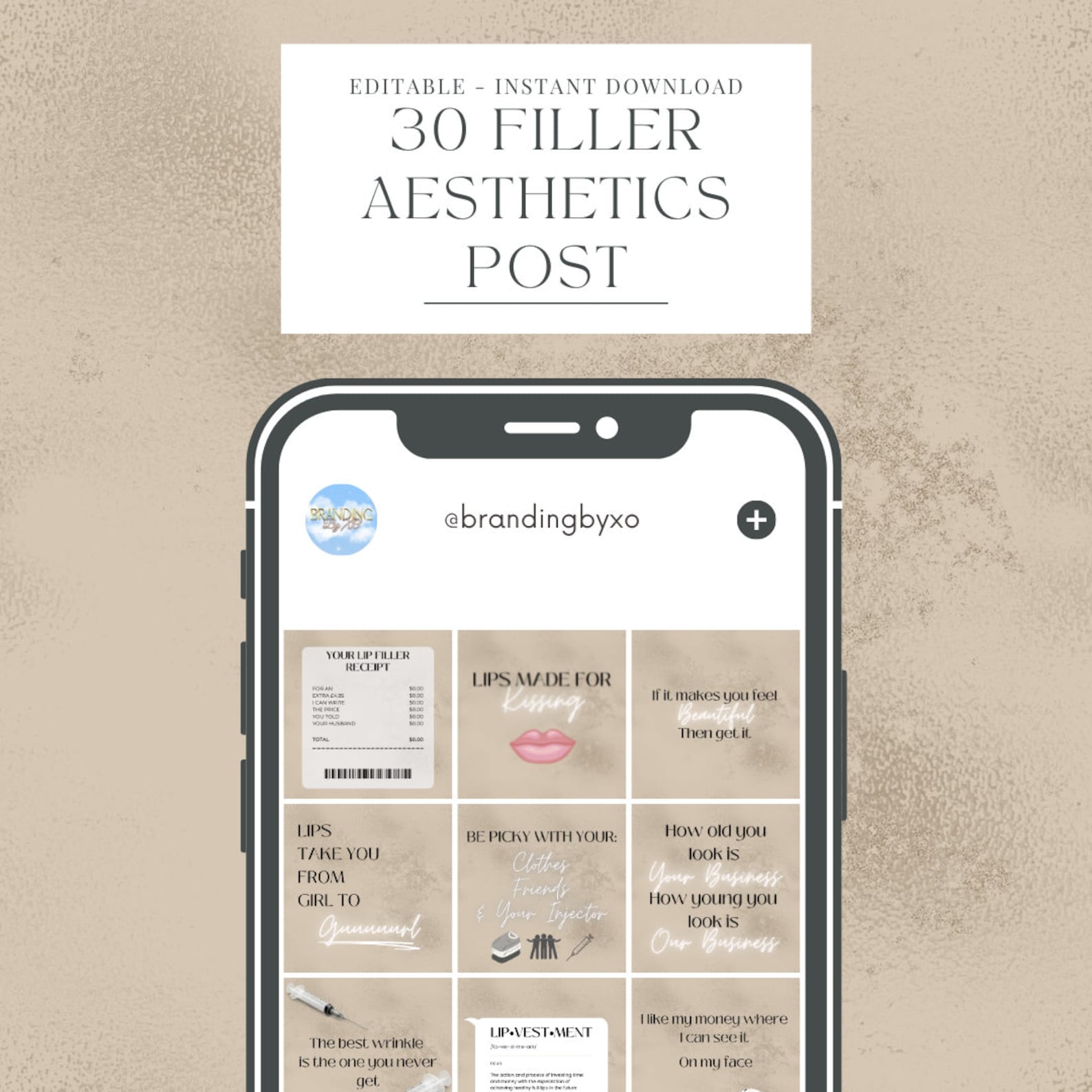 30 Filler Aesthetics Shareable Instagram Posts | Pre Made Beige ...