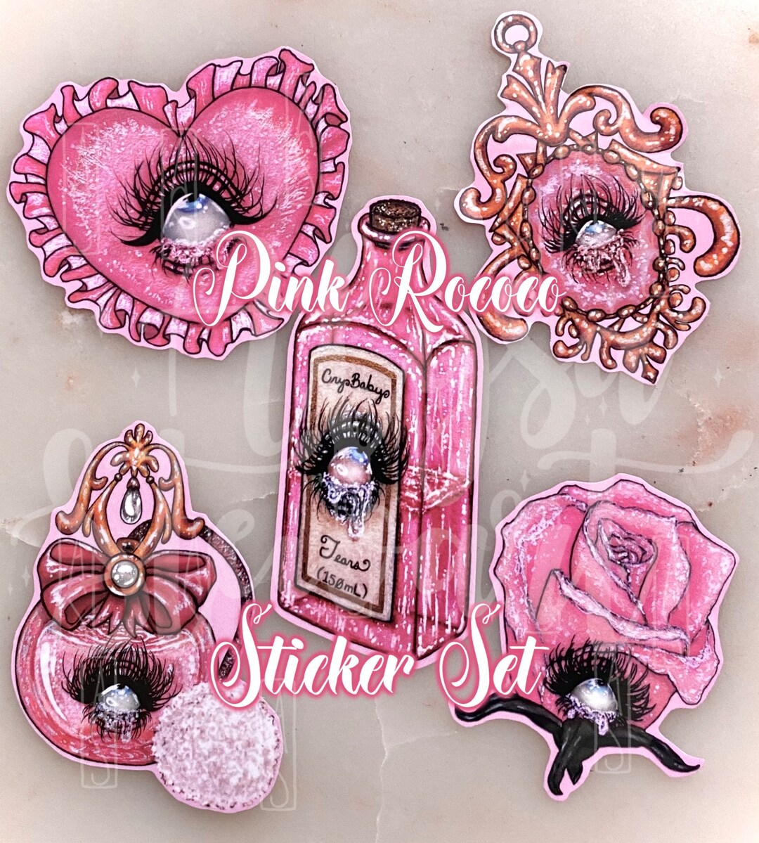 Pink Rococo Sticker Set - Etsy