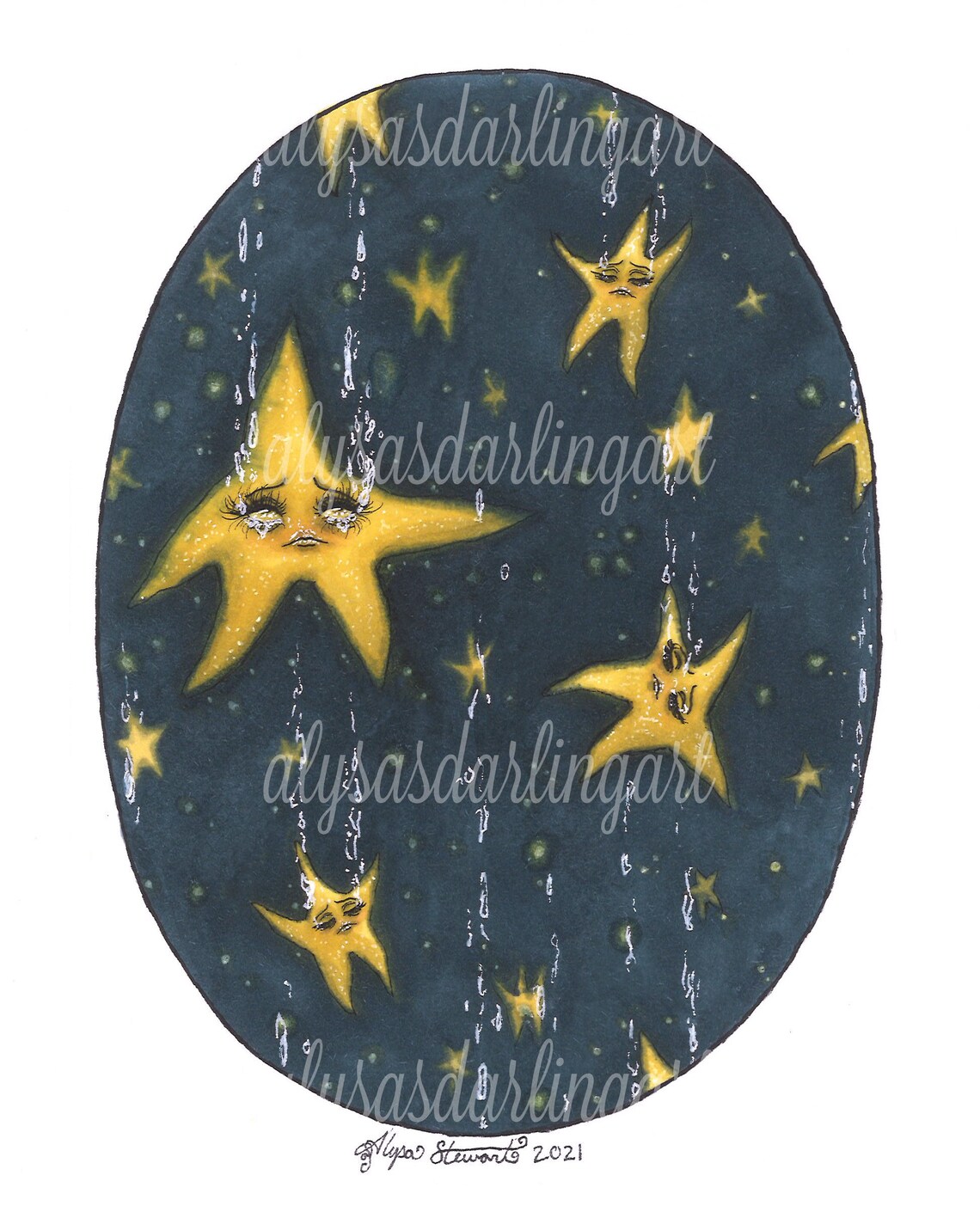 Falling Stars Art Print - Etsy