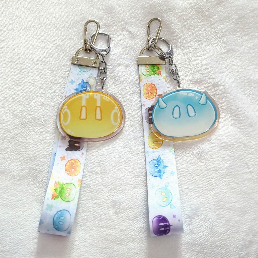 Genshin Impact Pryo and Hydro Slime Lanyard or Purple and Yellow ...