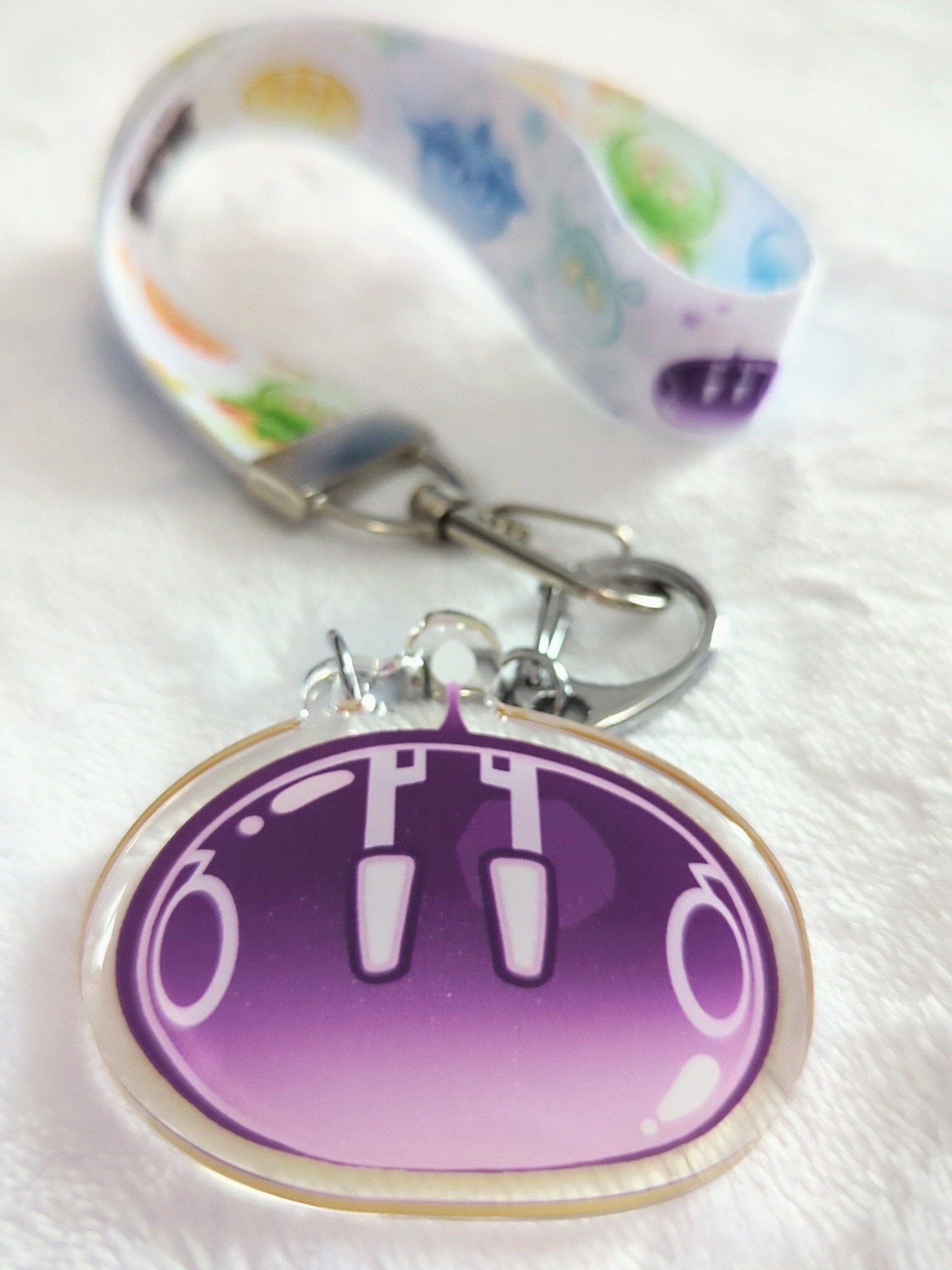 Genshin Impact Pryo and Hydro Slime Lanyard or Purple and Yellow ...