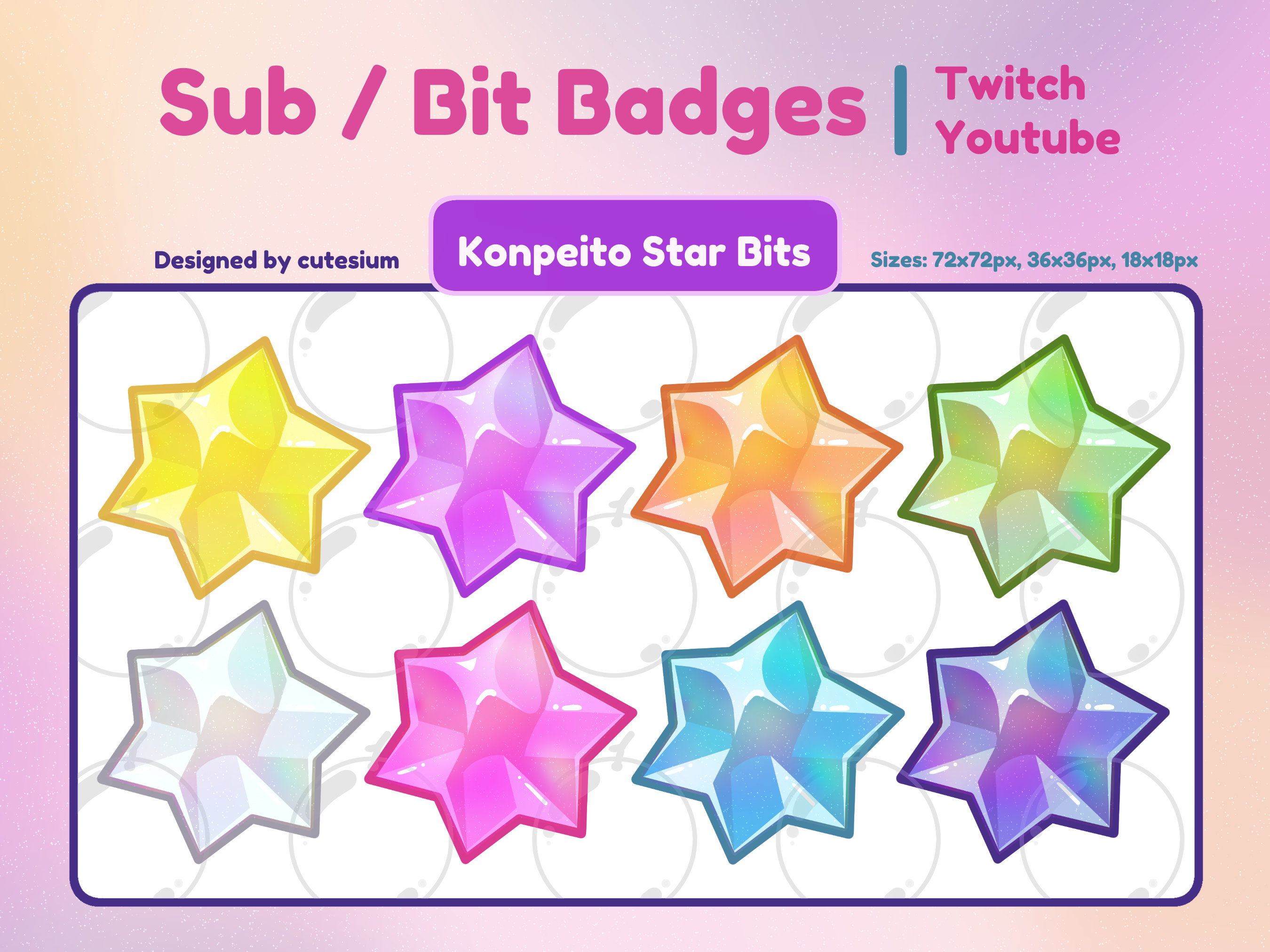 Twitch Sub Badges / Konpeito / Star Candy / Bit Badges / Emote / Mario ...
