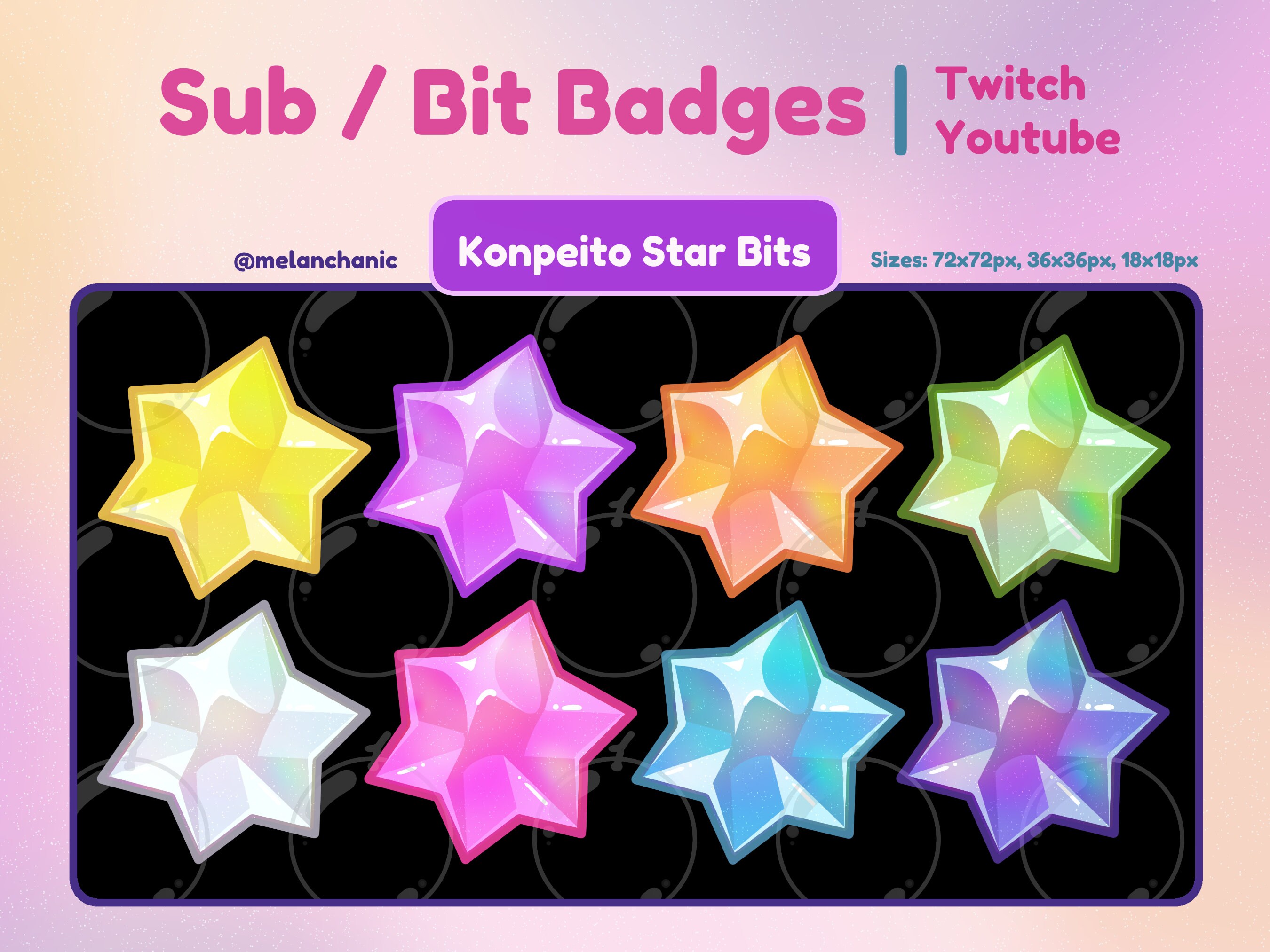 Twitch Sub Badges / Konpeito / Star Candy / Bit Badges / Emote - Etsy ...