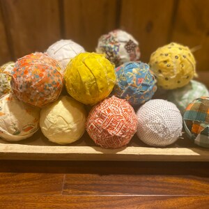 Primitive Rag Ball Decor | Farmhouse Bowl Fillers | Shabby Ornaments | Wreath Add Ons | Hand ...