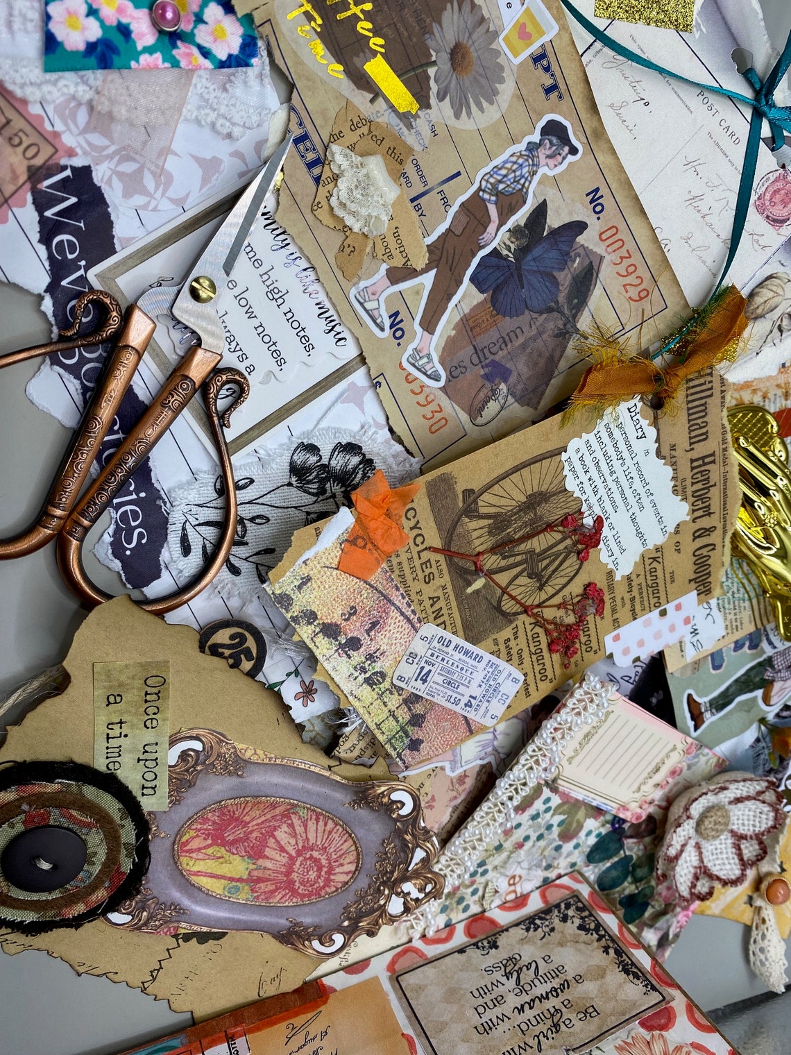 Junk Journal Paper Embellishments Art Journal Add Ons| Collage Material ...