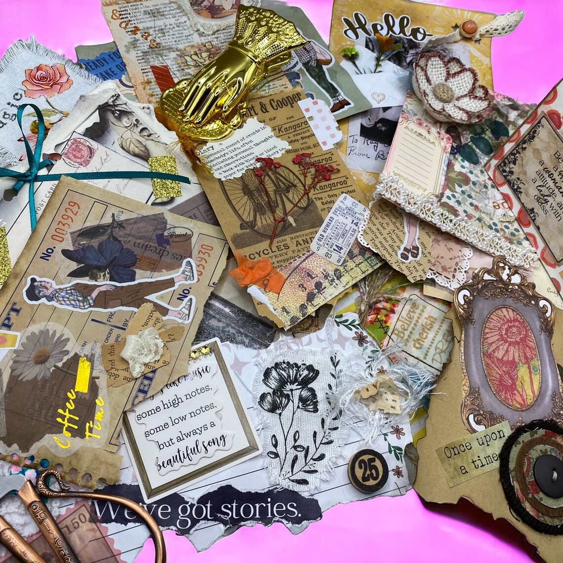 Junk Journal Paper Embellishments Art Journal Add Ons| Collage Material ...