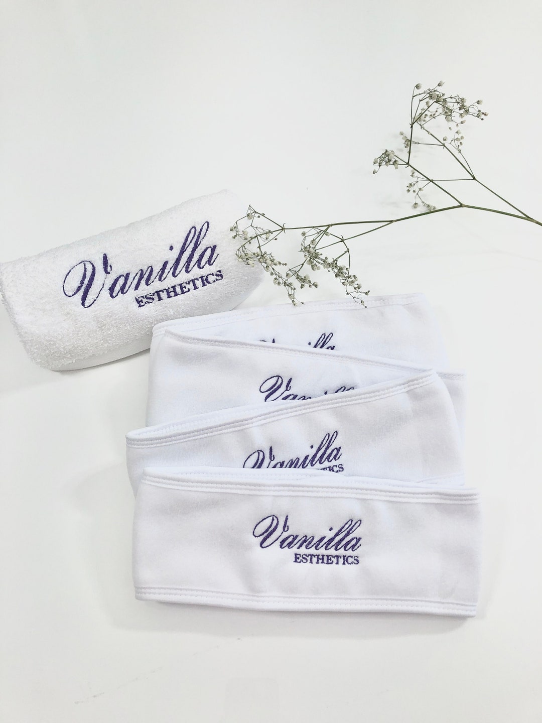Set of Spa Headband With Logo for Esthetician Adjustable Spa Headband ...