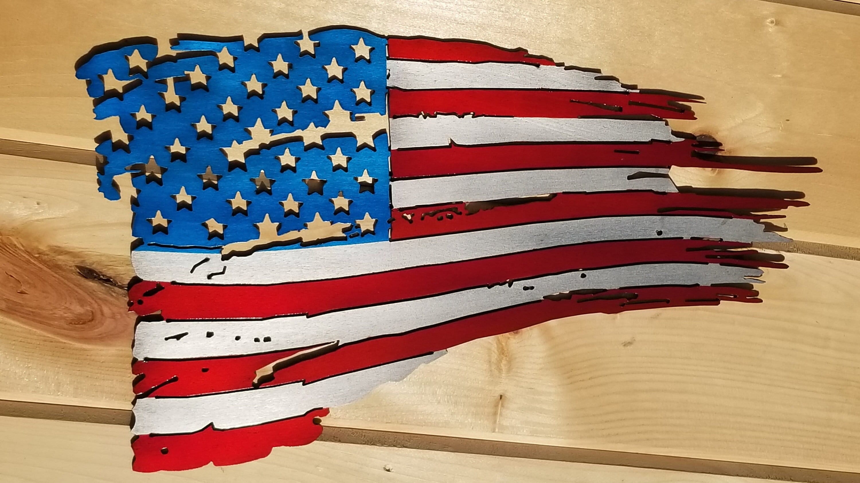 Tattered American Flag - Etsy