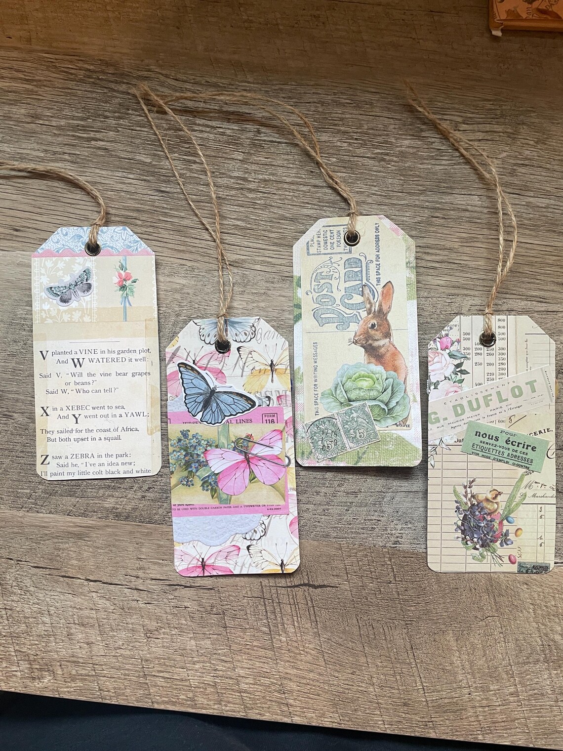 Spring and Gingham Gift Tags (handmade Set of 4) - Etsy