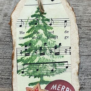 Rustic Christmas Gift Tags handmade Set of 6 - Etsy