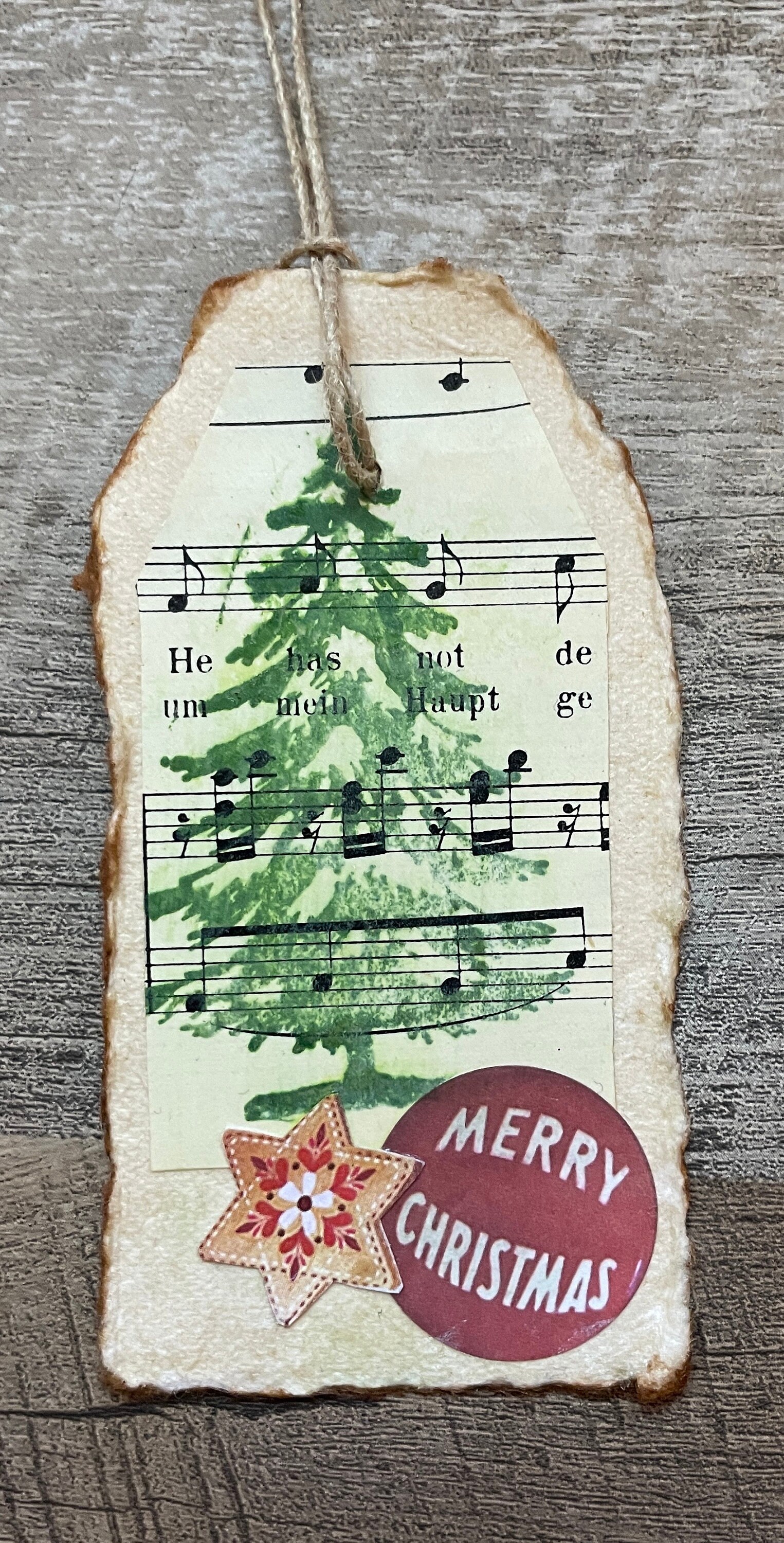 Rustic Christmas Gift Tags handmade Set of 6 - Etsy