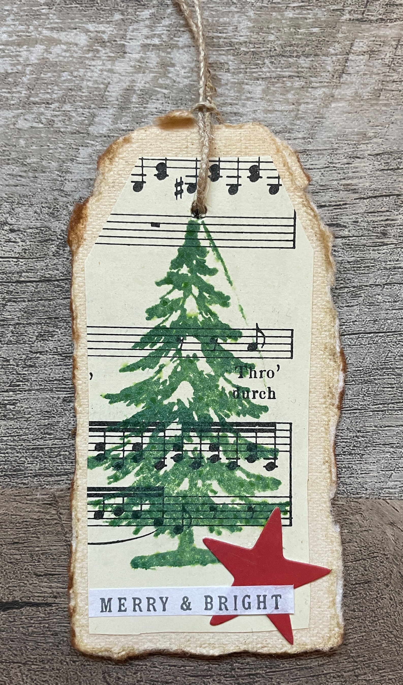 Rustic Christmas Gift Tags handmade Set of 6 - Etsy