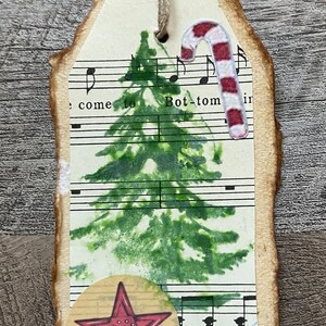 Rustic Christmas Gift Tags handmade Set of 6 - Etsy