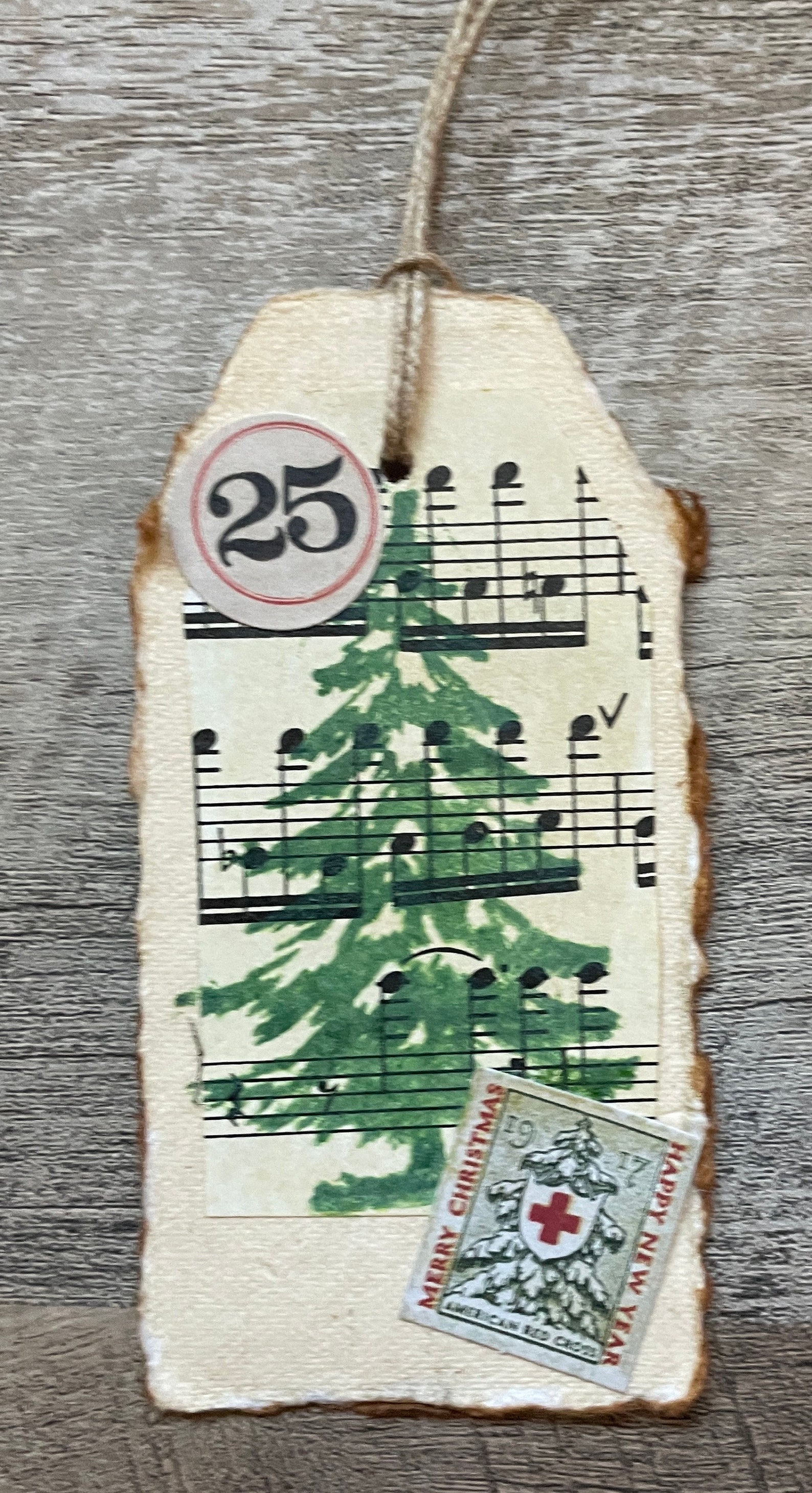 Rustic Christmas Gift Tags handmade Set of 6 - Etsy