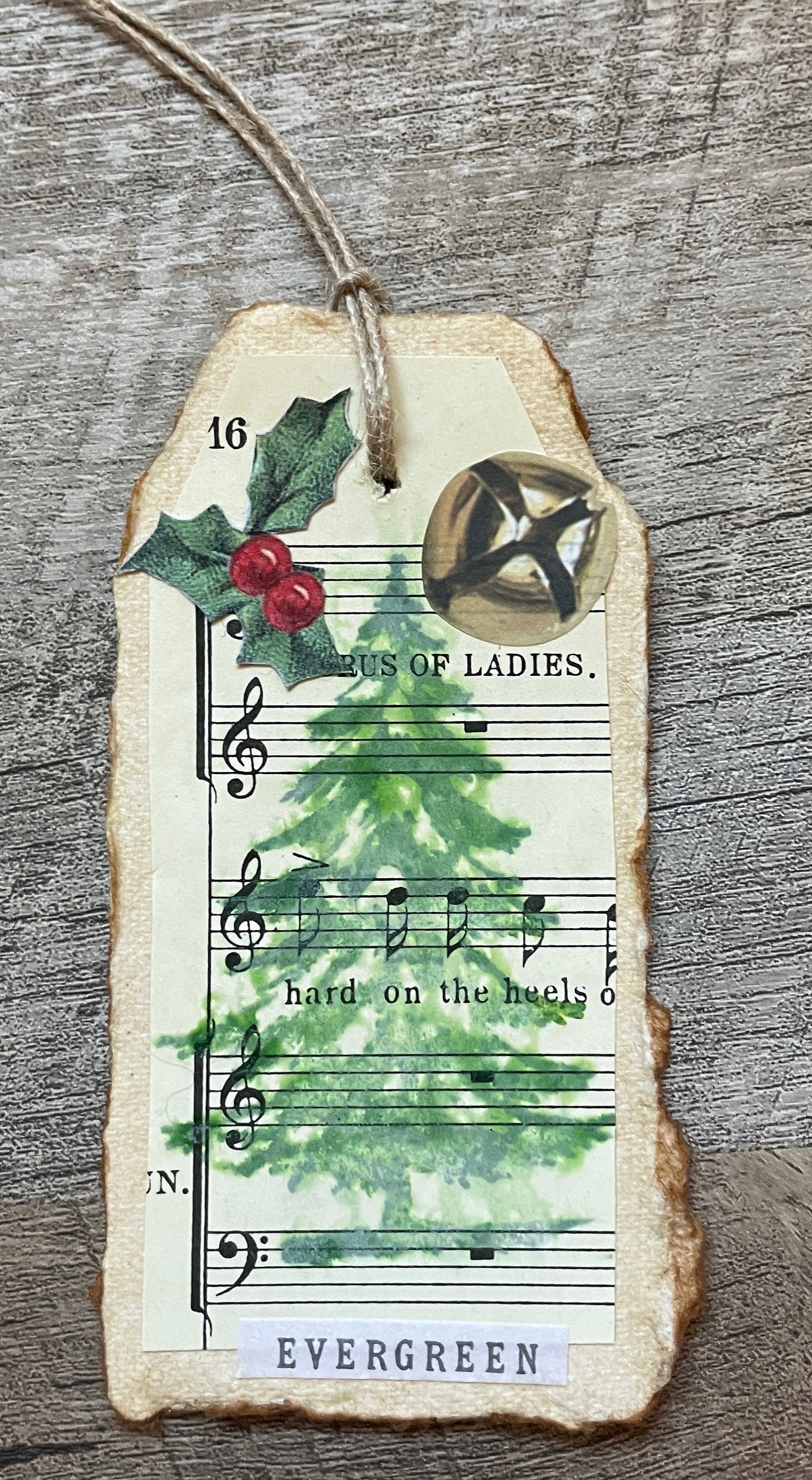Rustic Christmas Gift Tags handmade Set of 6 - Etsy
