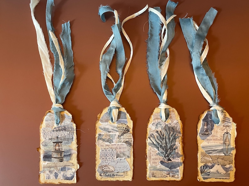 Ocean Blue Rustic Gift Tags (handmade Set of 4) - Etsy