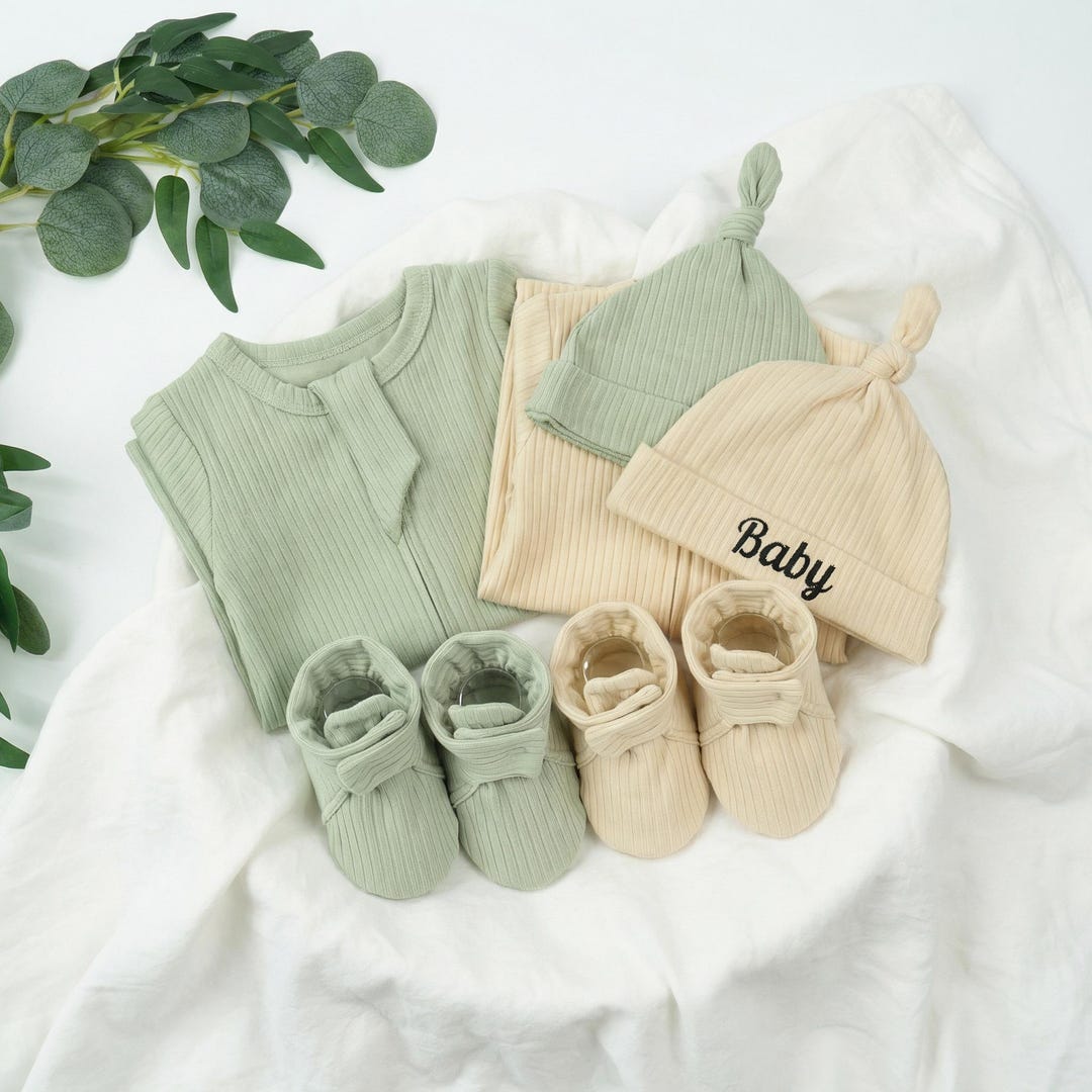 Personalized Baby Outfit Set | Romper and Hat Set | Organic Cotton ...