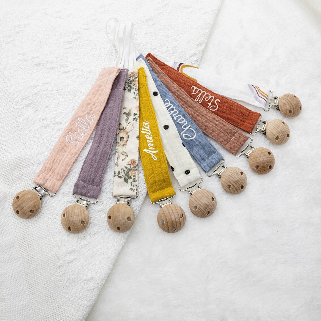 Embroidery Pacifier Clip, Custom Name Baby Clip, Embroidery Baby Gift ...