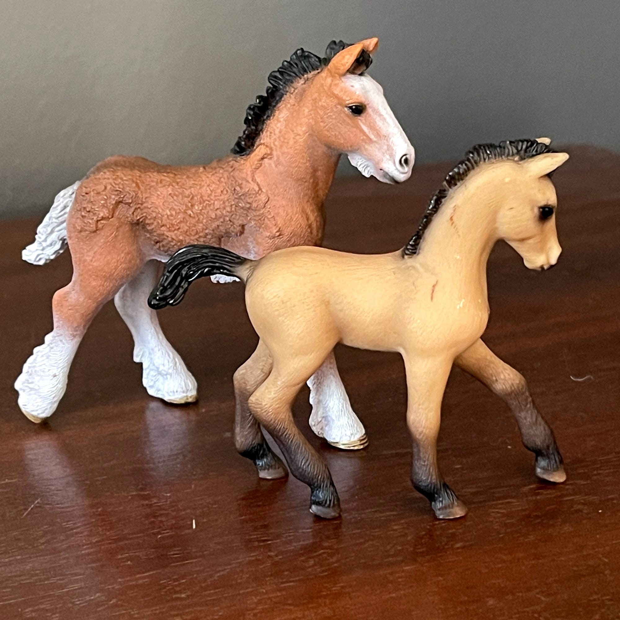 Retired Schleich Model Horses Andalusian & Shire Foals Toys Figures ...