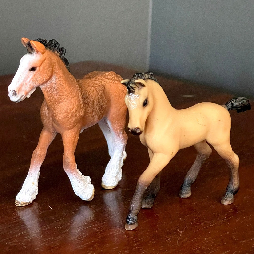 Retired Schleich Model Horses Andalusian & Shire Foals Toys Figures ...