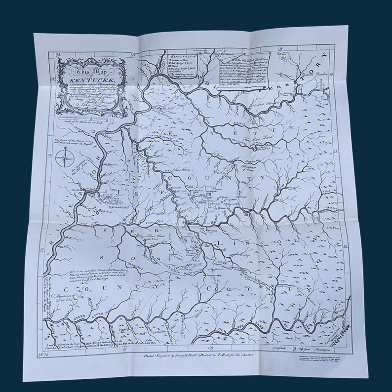 1956 Kentucky Replica Map Drawn by John Filson Several - Etsy