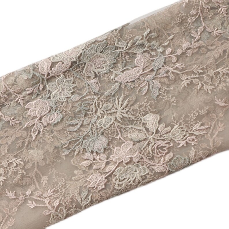 Transparent Floral Mesh Fabric Soft Luxury Breathable Mesh Fiber Bridal ...