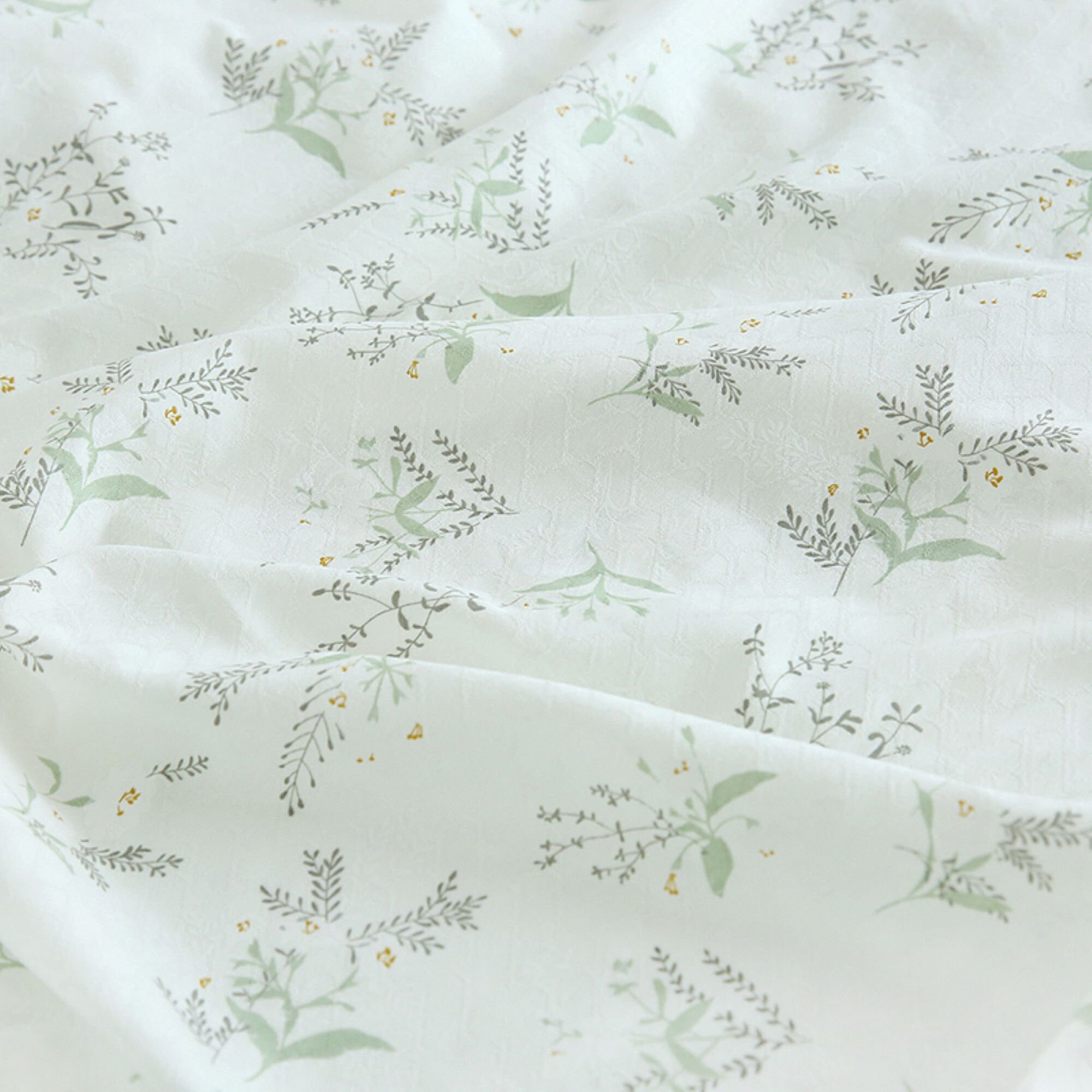 White Floral Cotton Fabric Soft Cotton Fiber Basic - Etsy