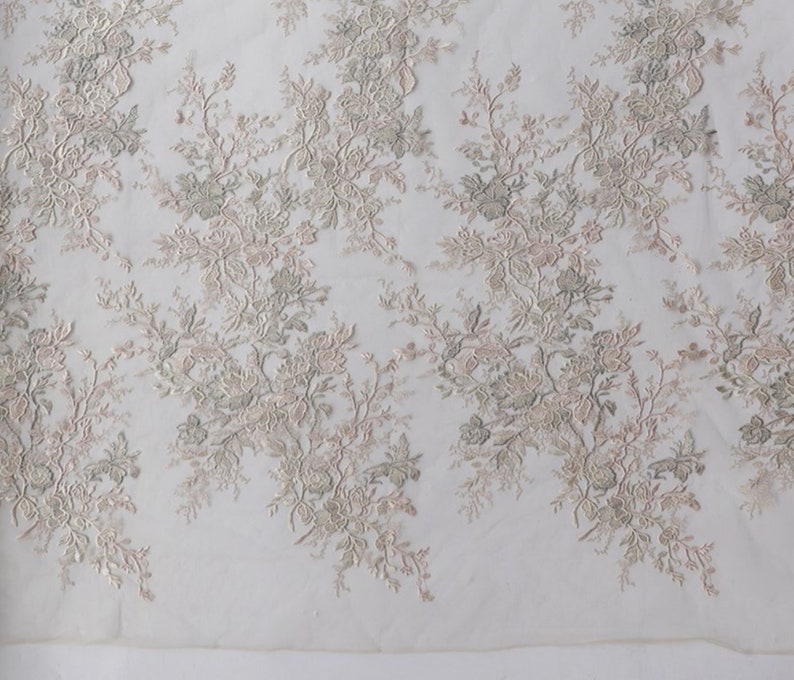 Transparent Floral Mesh Fabric Soft Luxury Breathable Mesh Fiber Bridal ...