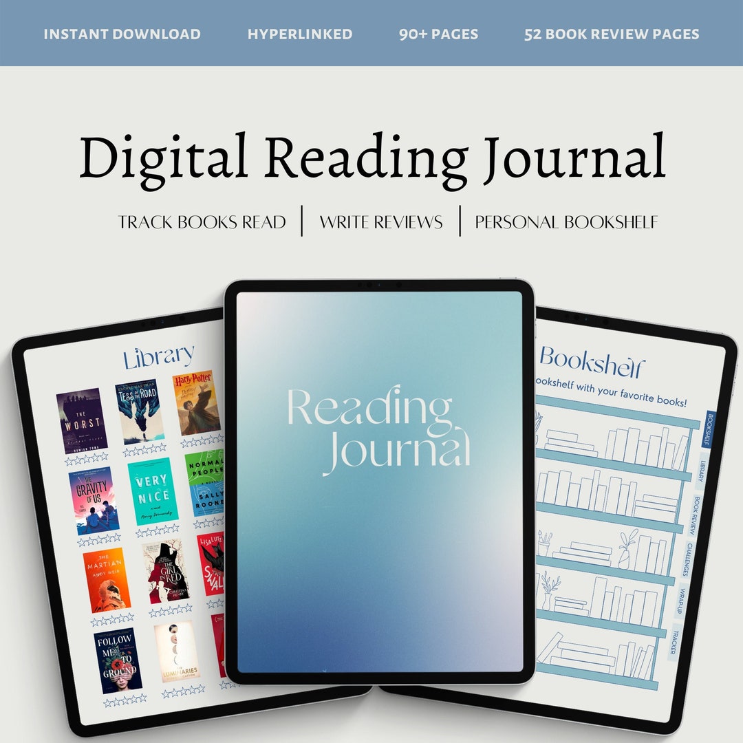 Minimalist Digital Reading Journal to Use as A Book Tracker | Bookshelf ...