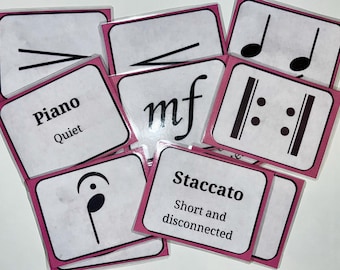 Music Note Beat Flash Cards Printable With Names for Music Students - Etsy