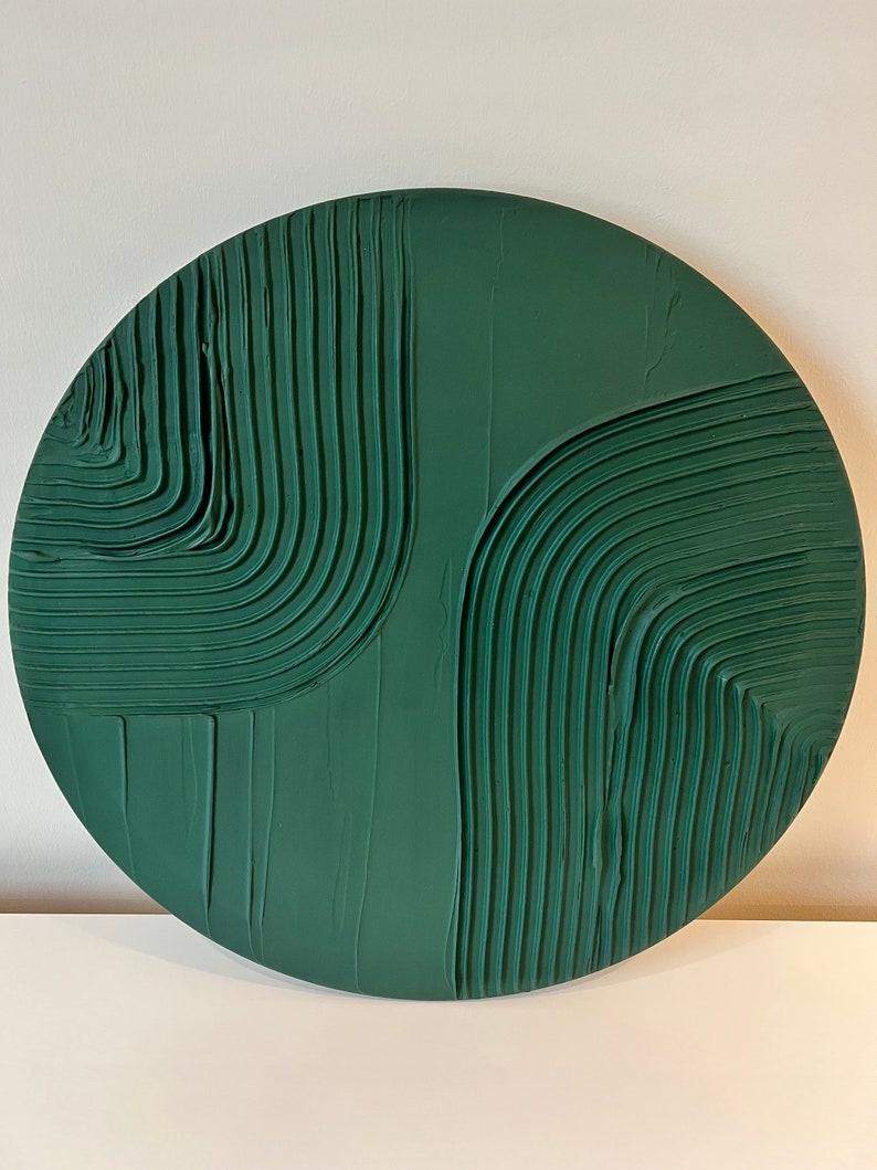 Plaster Art, Plaster Wall Art, Plaster Artwork, Textured Art, Green ...