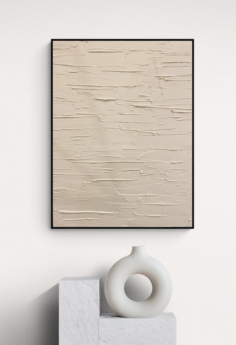 Textured Minimalist Art, Beige Textured Abstract Art, Plaster ...
