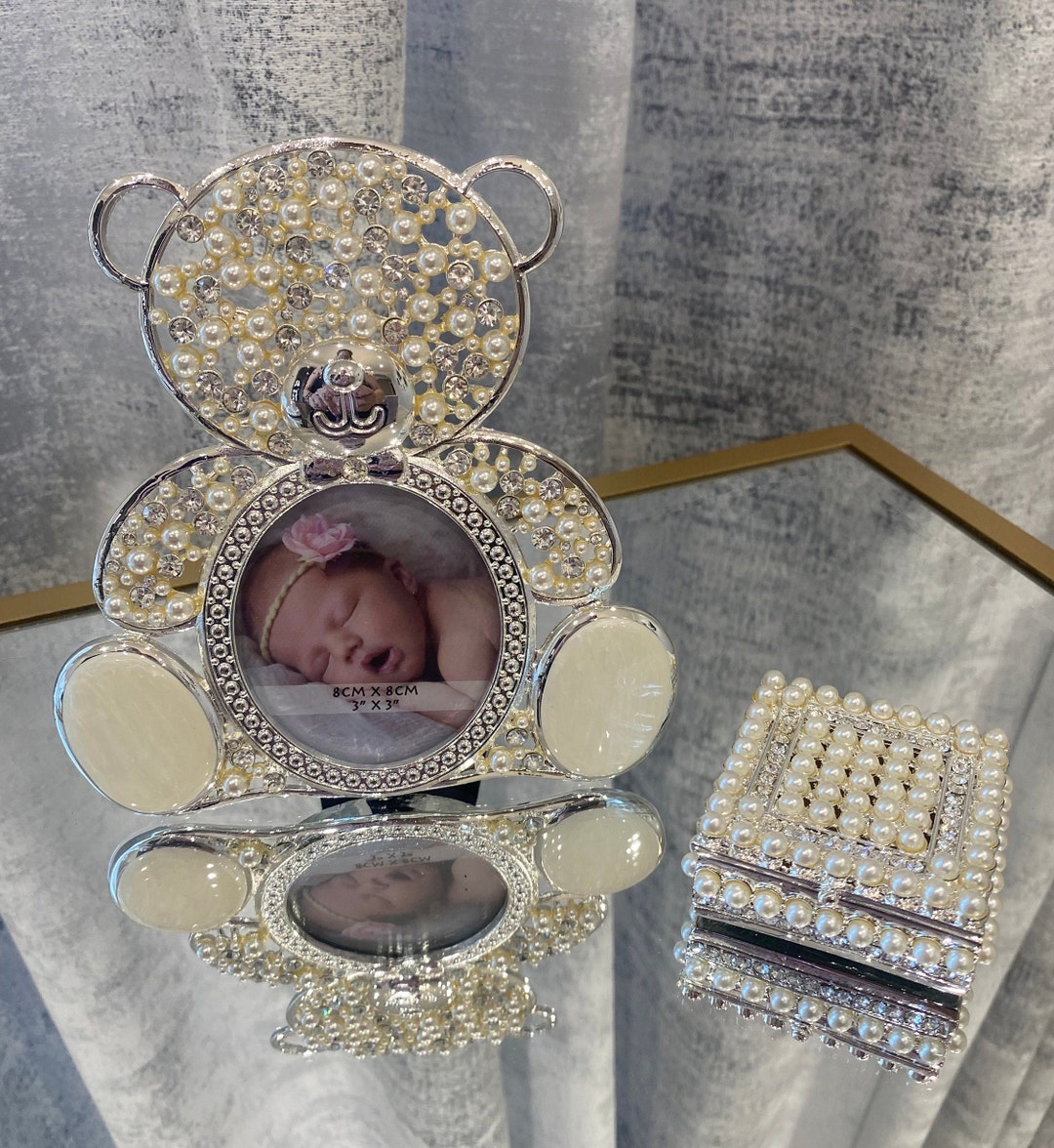Bear & Rhinestone Bear Frame and Trinket Box Set - Etsy
