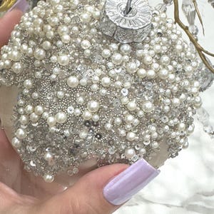Ivory Snowfall Pearl Glass Ball Ornament - Etsy