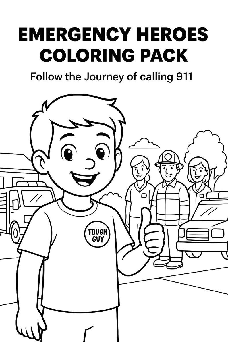 First Responder Coloring Pages - Etsy
