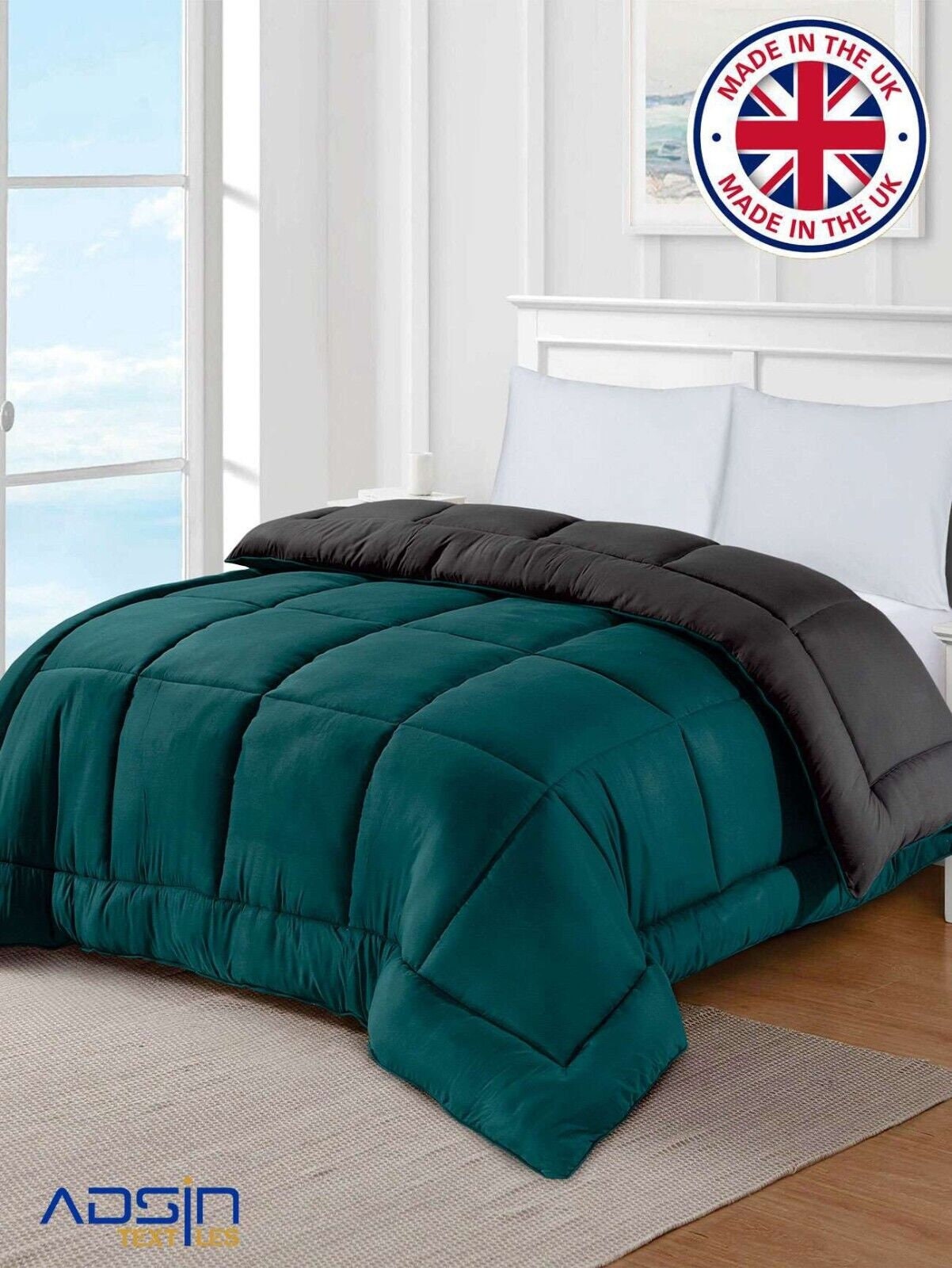 Coverless Hollowfiber Duvet Quilt 13.5 Tog Reversible Double King Super ...