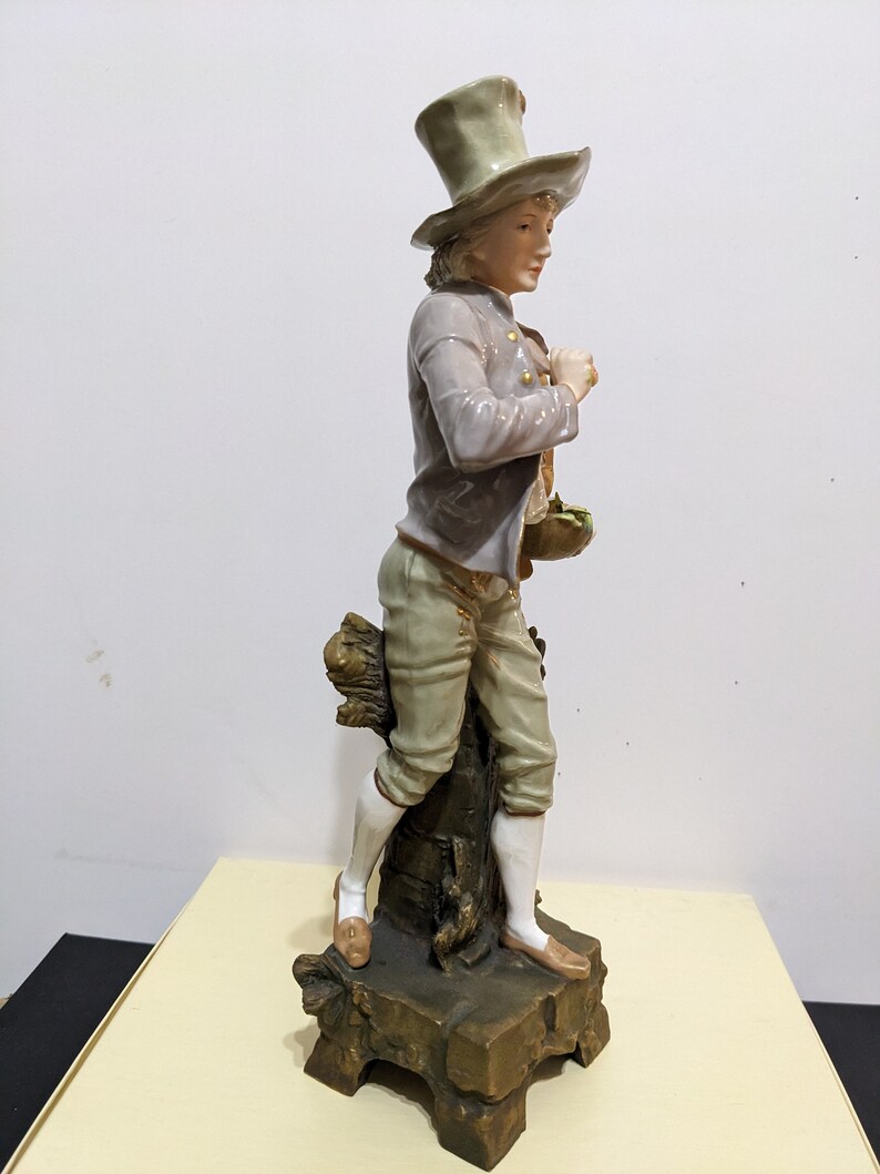 1897s Austria Ernst Wahliss Turn Teplitz Porcelain Figurine Country Man ...