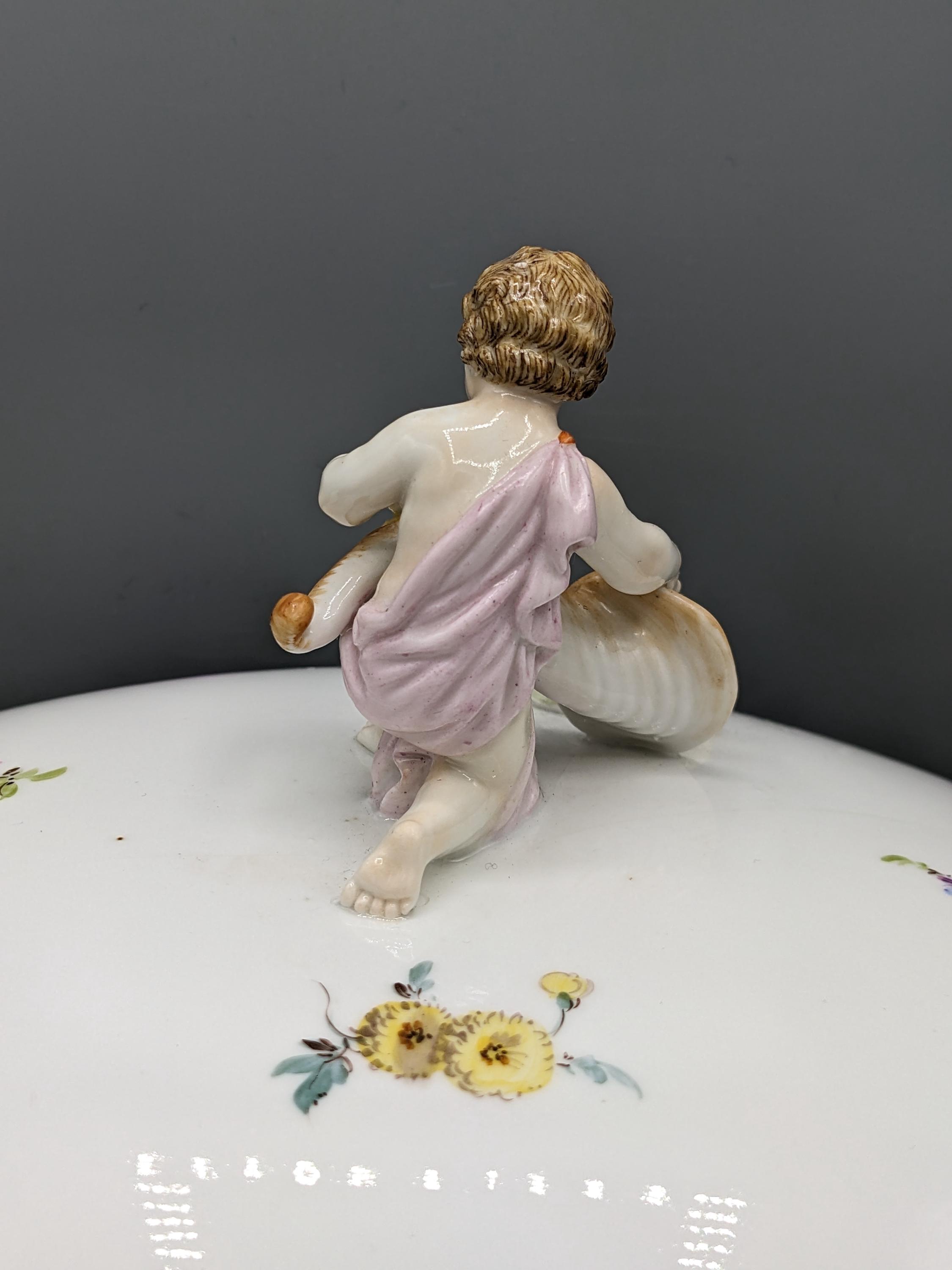 1900s Meissen Putti Porcelain Figurine Bowl Attached Underplate With ...