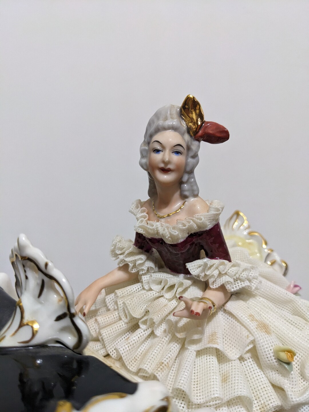 Vintage German Martha Budich Dresden Porcelain Lace Figurine Lady by ...