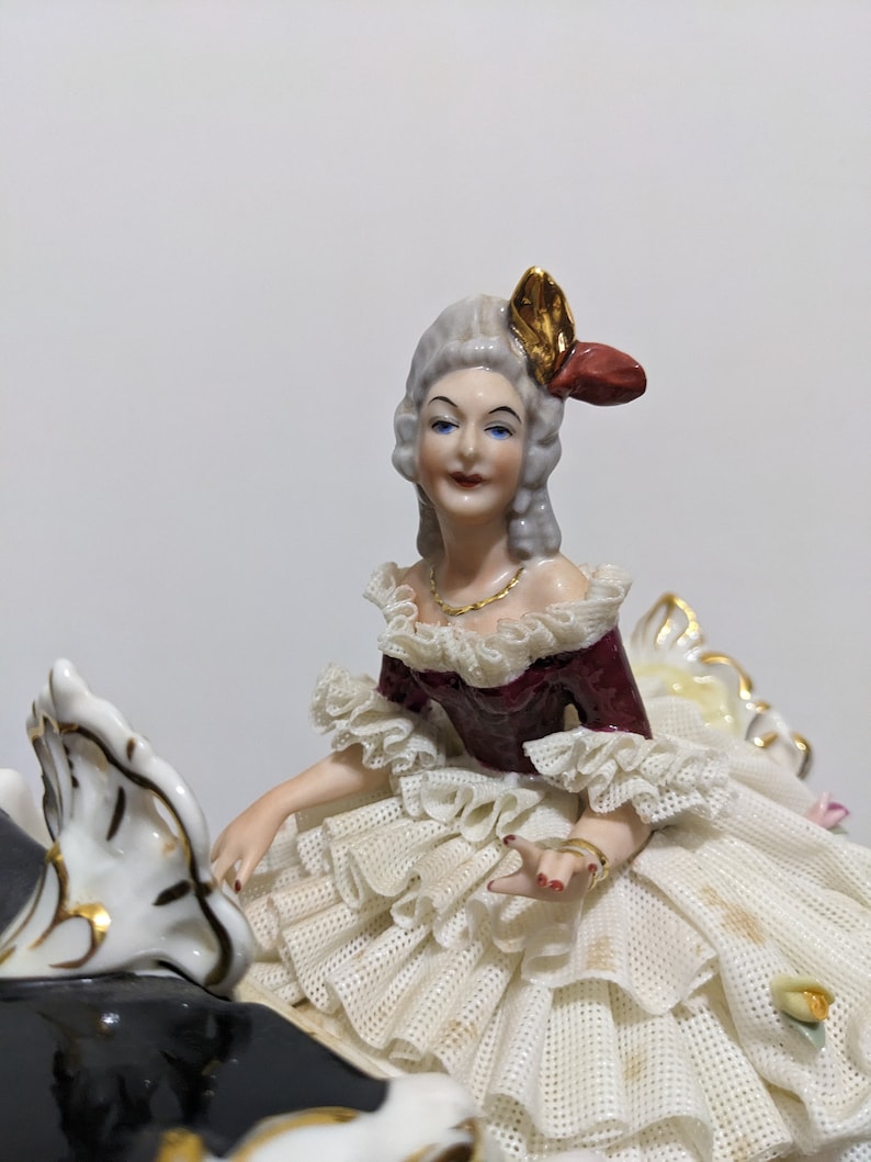 Vintage German Martha Budich Dresden Porcelain Lace Figurine Lady by ...