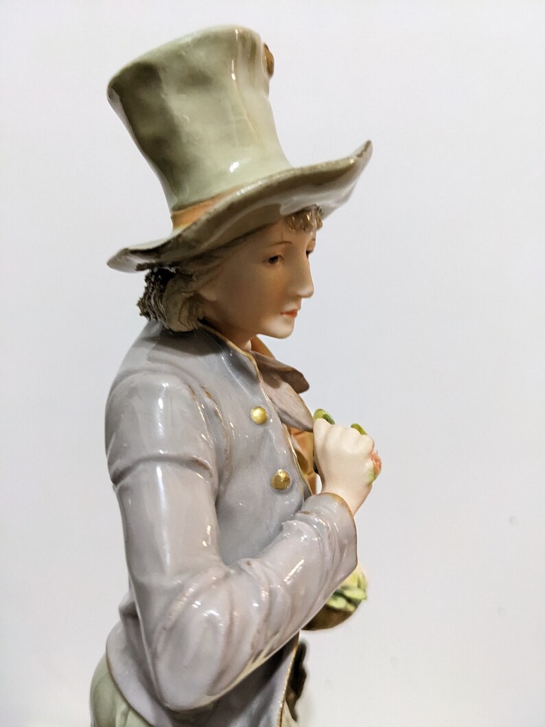 1897s Austria Ernst Wahliss Turn Teplitz Porcelain Figurine Country Man ...