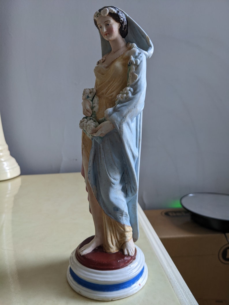 Antique Rare French Limoges Flower Girl Porcelain Polychrome Figurine ...